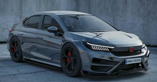 Honda City Type R 假想图：Type R 套件上身，化身帅气的运动家轿。 - automachi.com