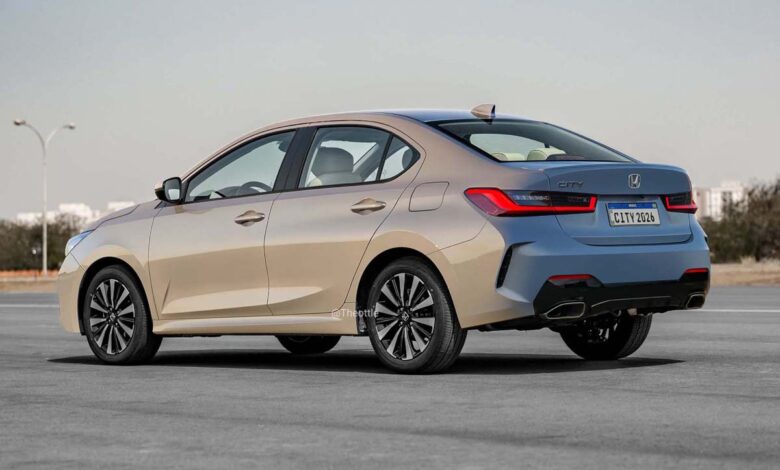 2026 Honda City 渲染图：采用全新PF2平台开发、并采用更强大的混动系统！ - automachi.com